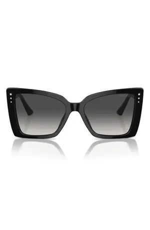 JIMMY CHOO 54mm Butterfly Sunglasses - Black/gradient Grey