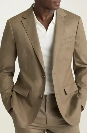 Bonobos Jetsetter Slim-fit Mélange Stretch Wool Sport Coat - Tan