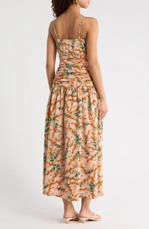 SUGARLIPS Floral Ruched Maxi Dress