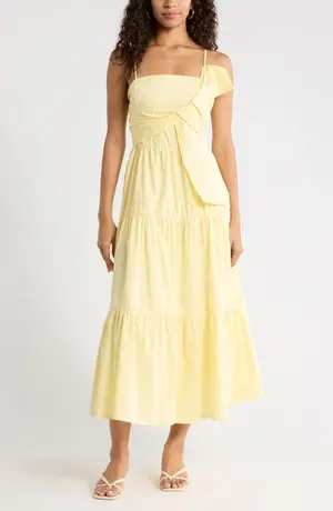 SUGARLIPS Love Letter Poplin Midi Dress - Yellow