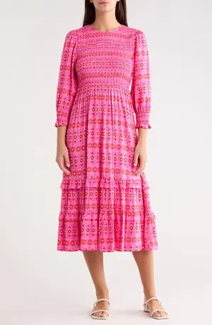SUGARLIPS Ludlow Smocked Midi Dress