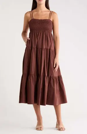 SUGARLIPS Genie Midi Dress - Brown