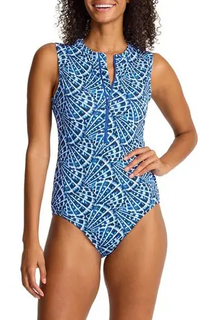 Tommy Bahama Island Cays Shell Cover One-piece Swimsuit - Indigo Tide