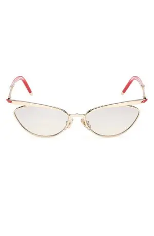 CHRISTIAN LOUBOUTIN 56mm Geometric Sunglasses - Gold/red/divel