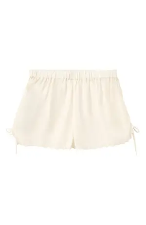Mango Embroidered Cinched Shorts