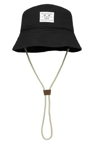 Travis Mathew Beach Club Cotton Denim Bucket Hat - Black