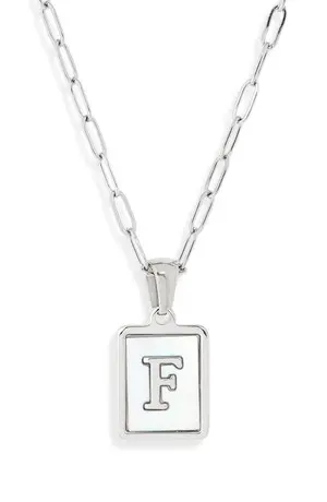 THE SIS KISS Ocean Drive Initial Pendant Necklace Silver F
