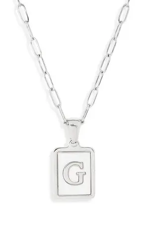 THE SIS KISS Ocean Drive Initial Pendant Necklace Silver G