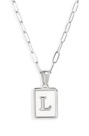 THE SIS KISS Ocean Drive Initial Pendant Necklace Silver L
