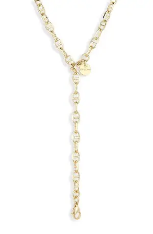THE SIS KISS Mia Mariner Lariat Chain Necklace - Gold