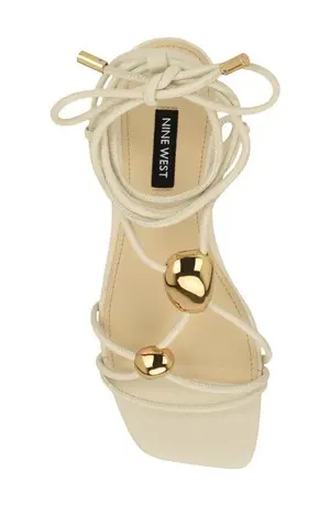 Nine West Niraa Ankle Wrap Flat Sandal - Ivory
