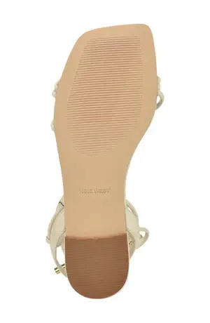 Nine West Niraa Ankle Wrap Flat Sandal - Ivory