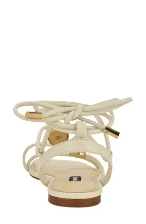 Nine West Niraa Ankle Wrap Flat Sandal - Ivory