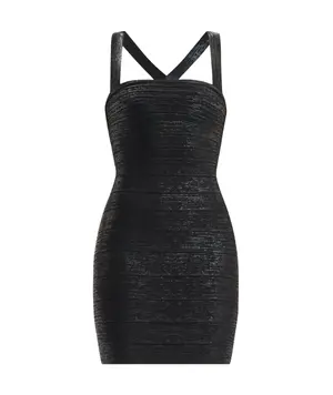 Herve Leger The Imani Metallic Foil Bandage Dress