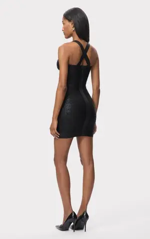 Herve Leger The Imani Metallic Foil Bandage Dress