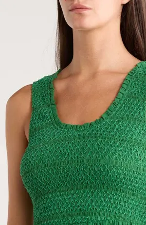 SUGARLIPS Jessy Smocked Midi Dress - Emerald