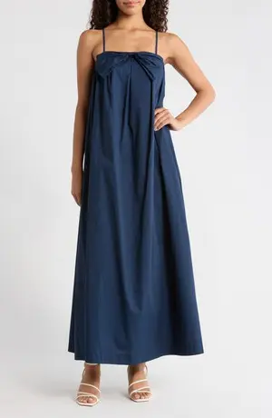 SUGARLIPS Melly Pleated Bow Maxi Dress