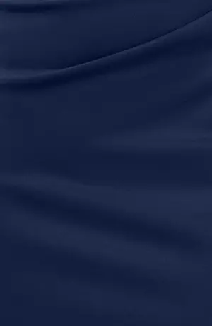 XSCAPE EVENINGS Long Ruched Scuba Gown - Midnight