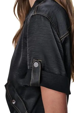 Dkny Contrast Stitch Bomber Jacket - Black