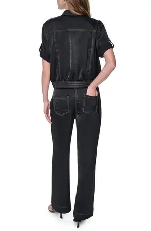 Dkny Contrast Stitch Bomber Jacket - Black