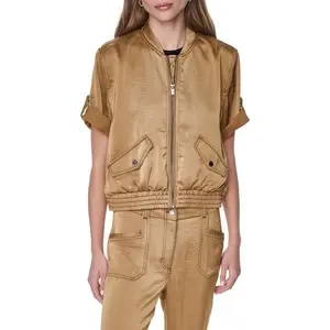 Dkny Contrast Stitch Bomber Jacket - Dune