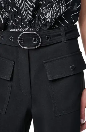Dkny Belted High-waist Crepe Shorts