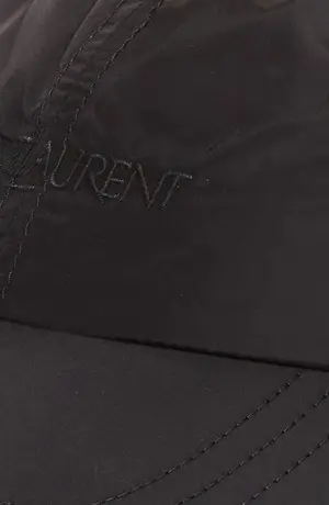 Saint Laurent Logo Embroidered Recycled Nylon Baseball Cap