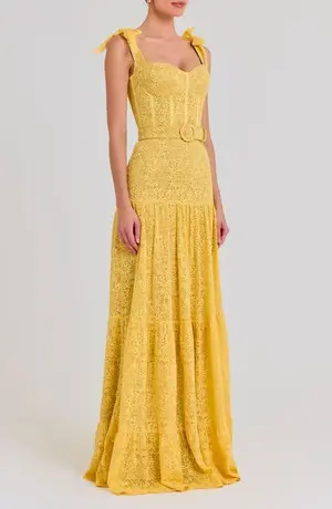 NADINE MERABI Miranda Belted Gown