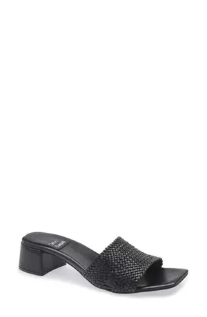Jeffrey Campbell Coen Leather Slide Sandal - Black