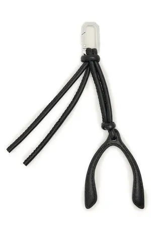 ALLSAINTS Leather Wishbone Key Ring - Black