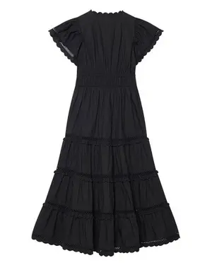 Mint Velvet Cotton Ruffle Maxi Dress - Black