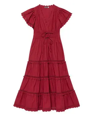Mint Velvet Cotton Ruffle Maxi Dress