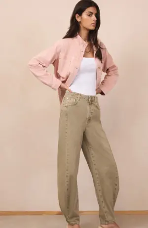 Mint Velvet Balloon Popper Jeans - Khaki