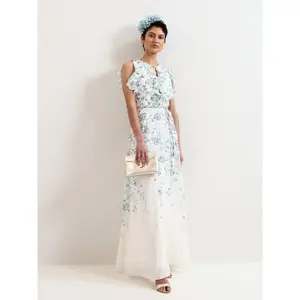 PHASE EIGHT Floral Ruffle Detail Maxi Dress