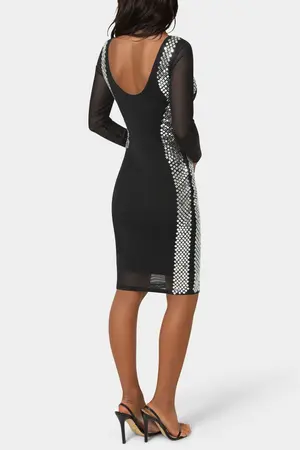 Bebe Embellished Knee Length Bodycon Dress