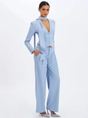 MISS CIRCLE NEW YORK Renley Pinstripe Peplum Blazer