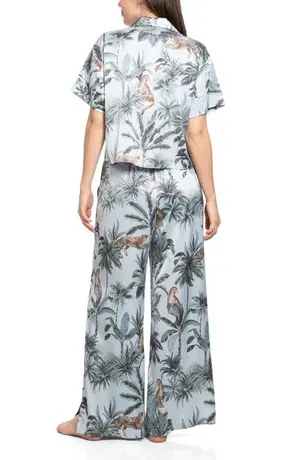 MIDNIGHT BAKERY One Way Satin Pajamas - Blue