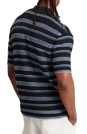 Ted Baker London Florem Stripe Short Sleeve Knit Button-up Shirt