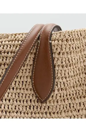 Mango Natural Fiber City Shoulder Bag