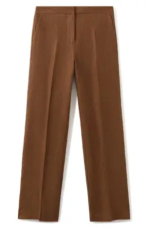 Mango Linen Suit Trousers - Brown