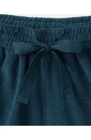Mango Cotton Blend Terry Shorts - Blue