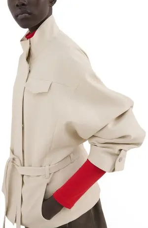 Mango Belted Cotton-blend Jacket