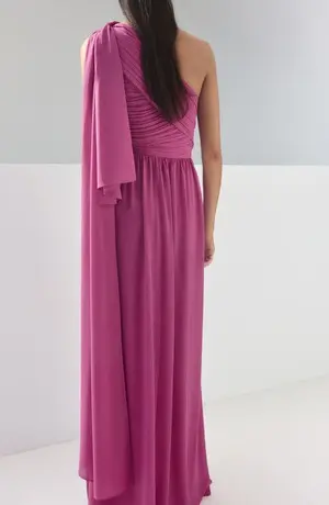Mango One-shoulder Draped Dress
