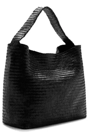 Mango Braided Leather Bucket Bag