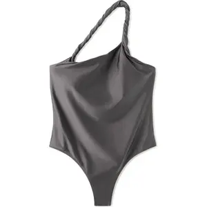Mango Asymmetric One-shoulder One-piece Swimsuit - Grey