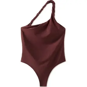Mango Asymmetric One-shoulder One-piece Swimsuit - Wine
