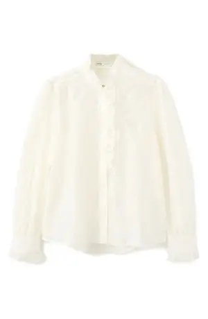 Mango Floral Embroidery Woven Shirt