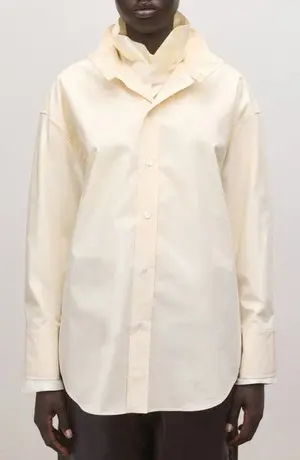Mango Layered Collar Button-up Shirt - Yellow