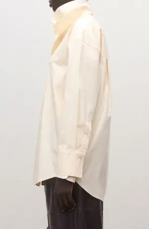 Mango Layered Collar Button-up Shirt - Yellow