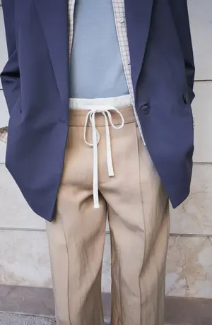 Mango Pleat Front Wide Leg Trousers